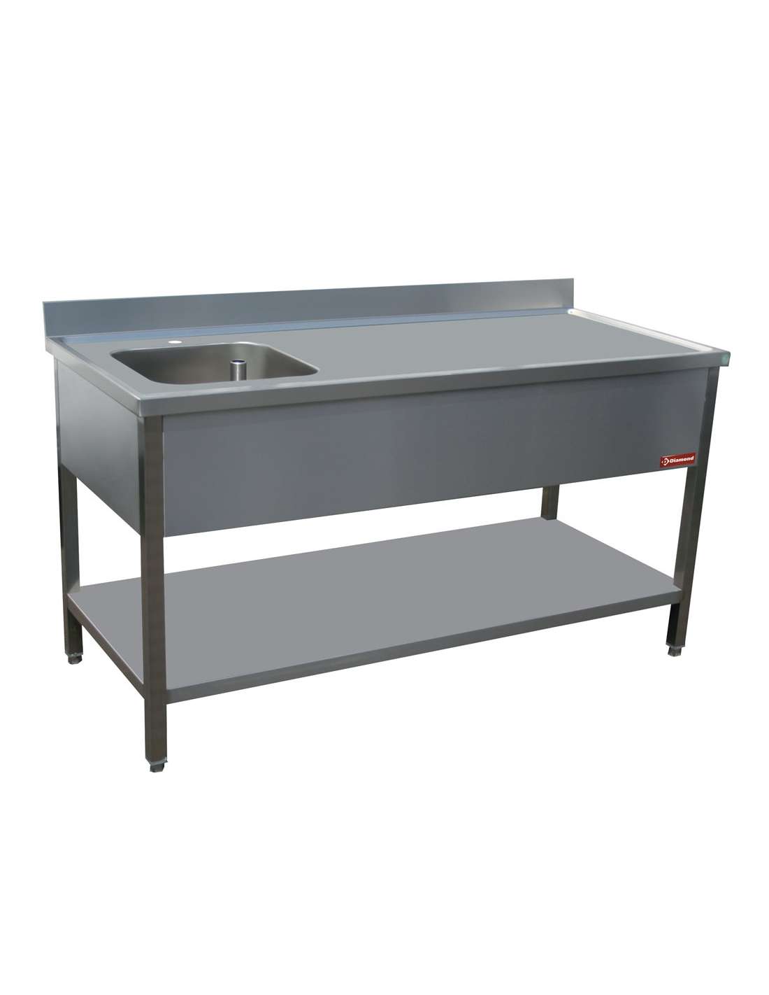 Table de chef 1 cuve gauche 400X400XH275 - Diamond - TV1671SA