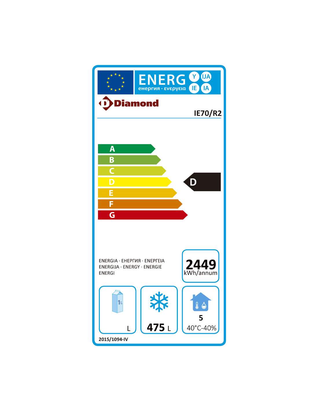 Armoire de congélation ventilée 700 Lit. 1 porte GN 2/1, sur roues ...